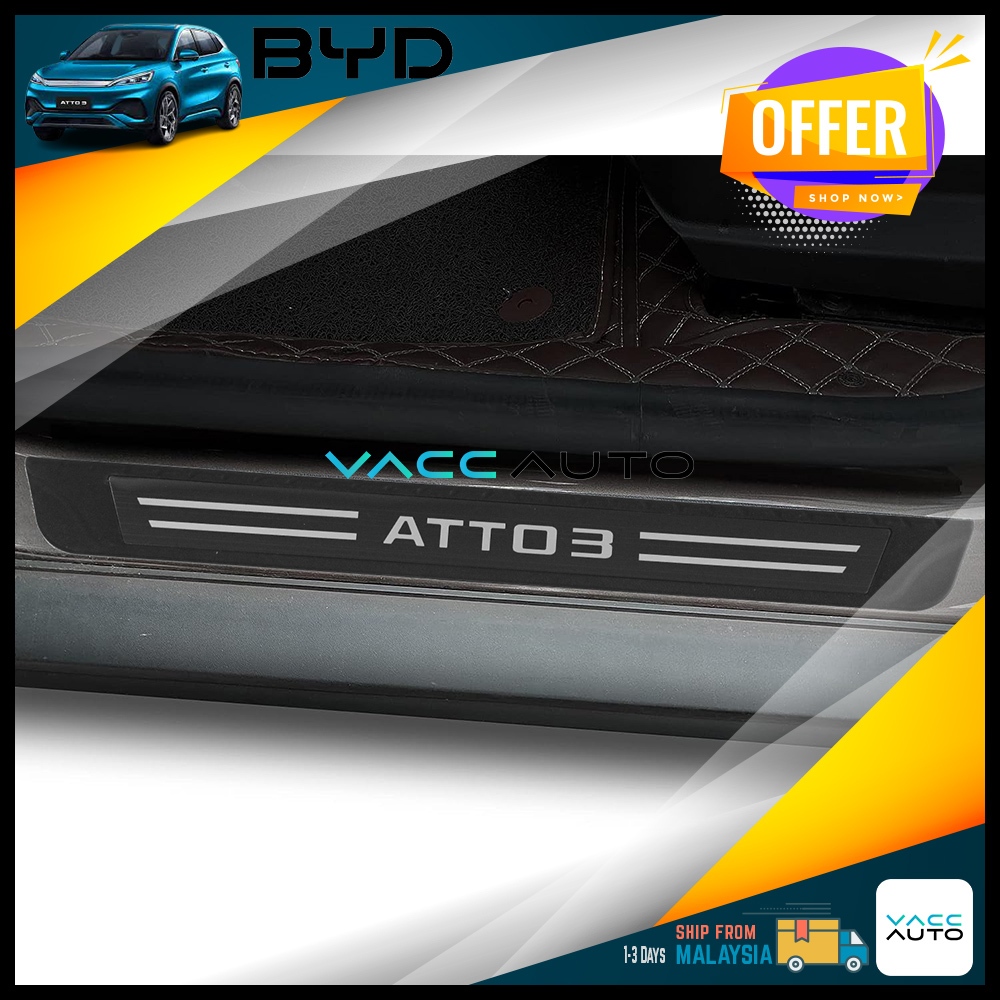 BYD Atto 3 2022-Present Stainless Steel Car Door Step Cover Wearing ...