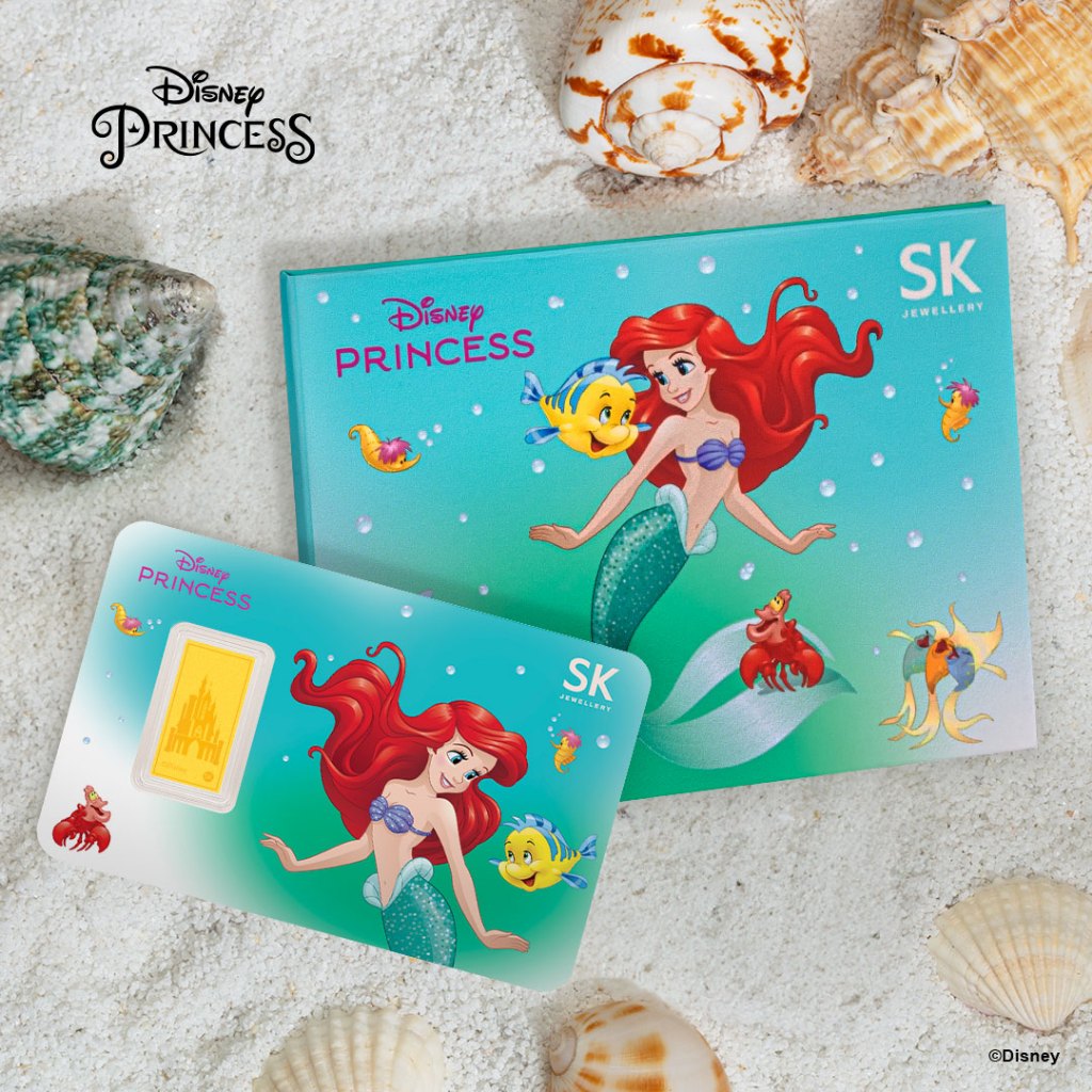 SK Jewellery Disney Ariel Princess 999 Pure Gold Bar (0.1g) | Shopee ...