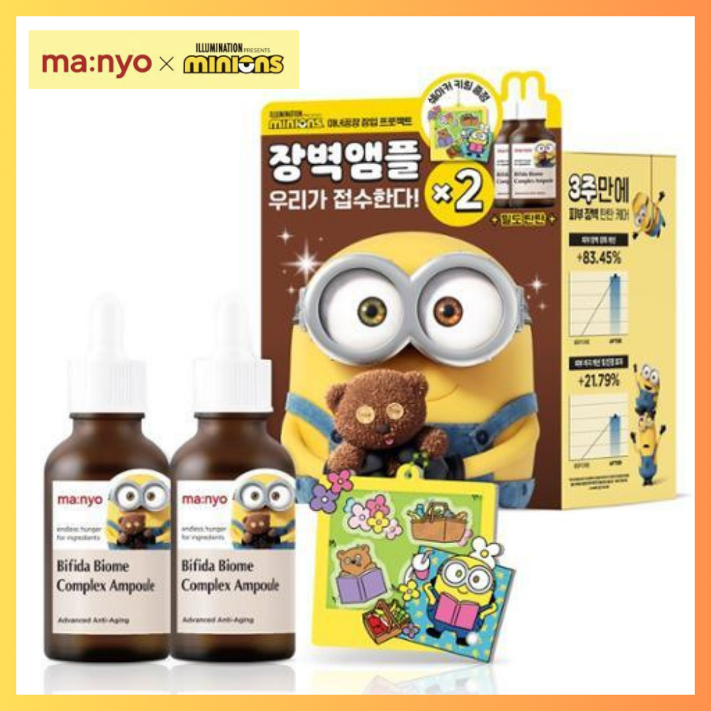 [1+1] MANYO FACTORY Minions Bifida Biome Complex Ampoule 30ml(+Shaker ...
