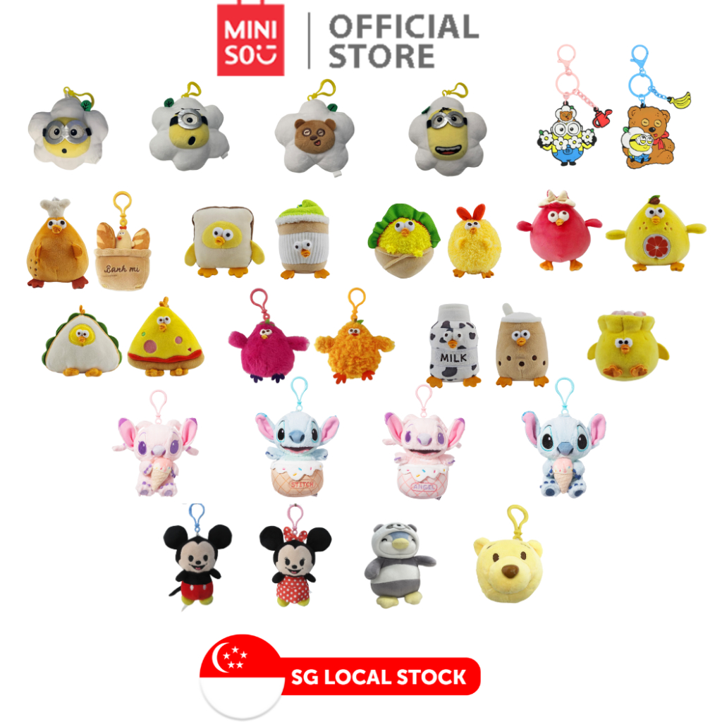 MINISO Cute Keychain (Mini Pen 5.5in/Winnie the Pooh Bee Doll/Lilo ...