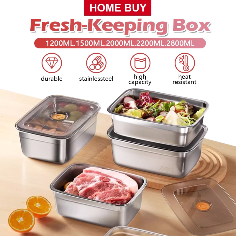 316 Stainless Steel Fresh-Keeping Box With Lid Sealed Leakproof ...