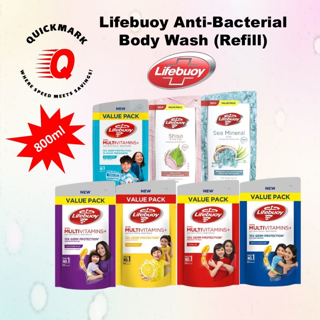 LIFEBUOY Anti-Bacterial Body Wash Refill 800ml / Mix & Match | Shopee ...