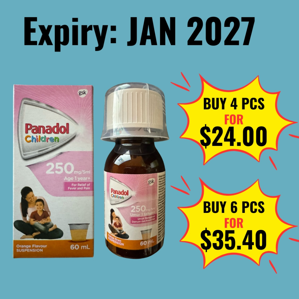 Panadol Suspension 250mg/5ml Paracetamol for Child Fever Pain Relief ...