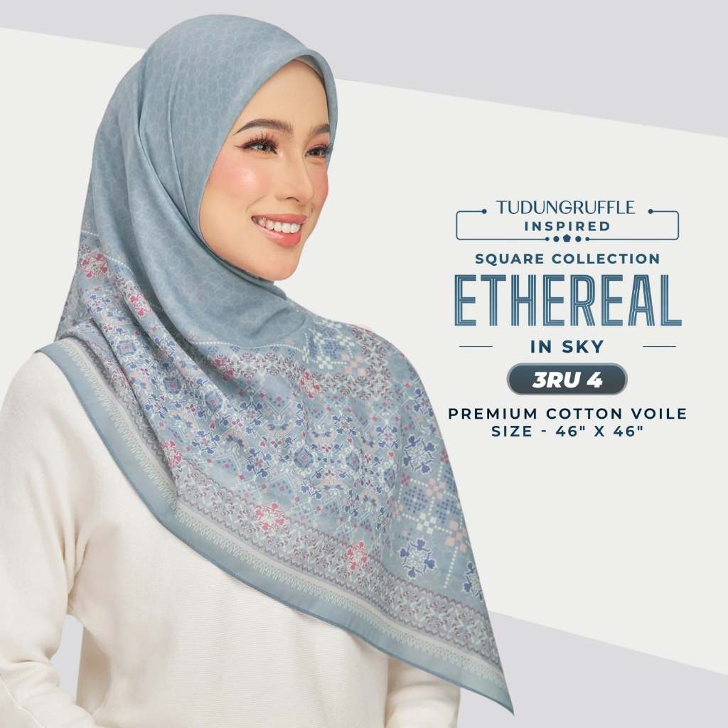 Tudung Ruffle Ethereal Square Collection (3RU) | Shopee Singapore