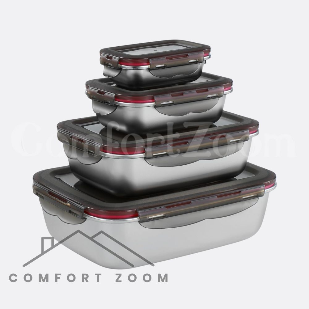 Stainless Steel Food Storage Container with Lids Leakproof & Airtight ...