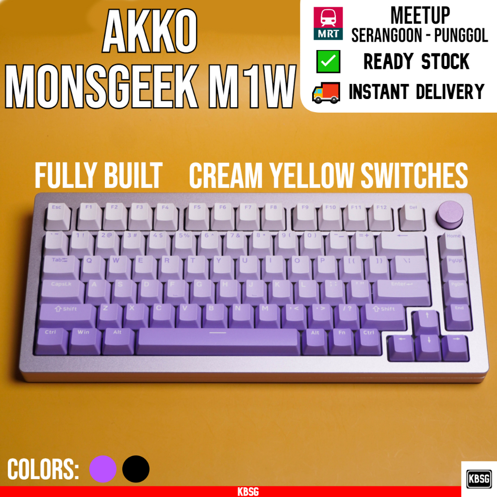 Akko Monsgeek M1W Custom Mechanical Keyboard Fully built Akko Cream ...