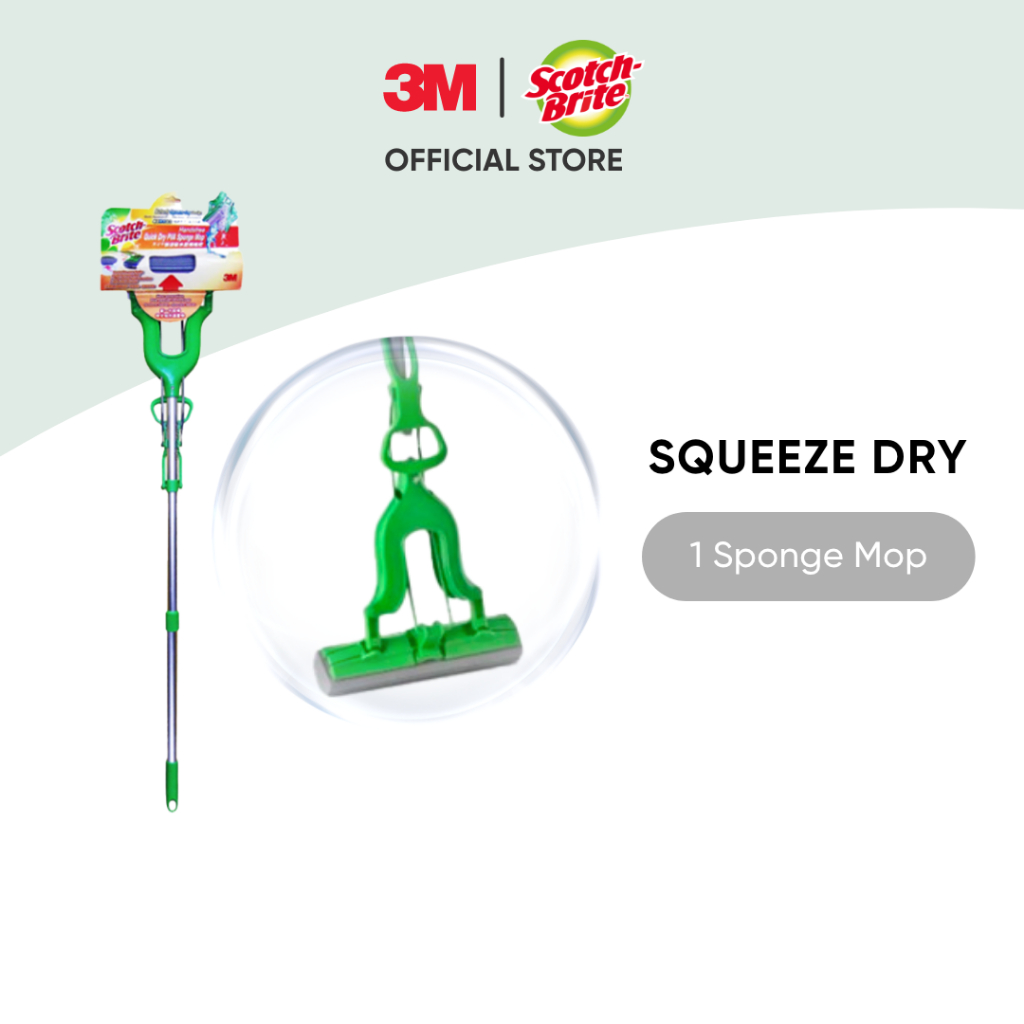 3M™ Scotch-Brite™ Hands Free Quick Dry PVA Sponge Mop, 1 pc/pack, For ...