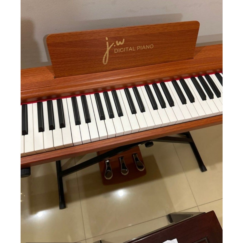JW Piano Digital Piano 88 Fully Weighted Keys (Black, White & Brown ...