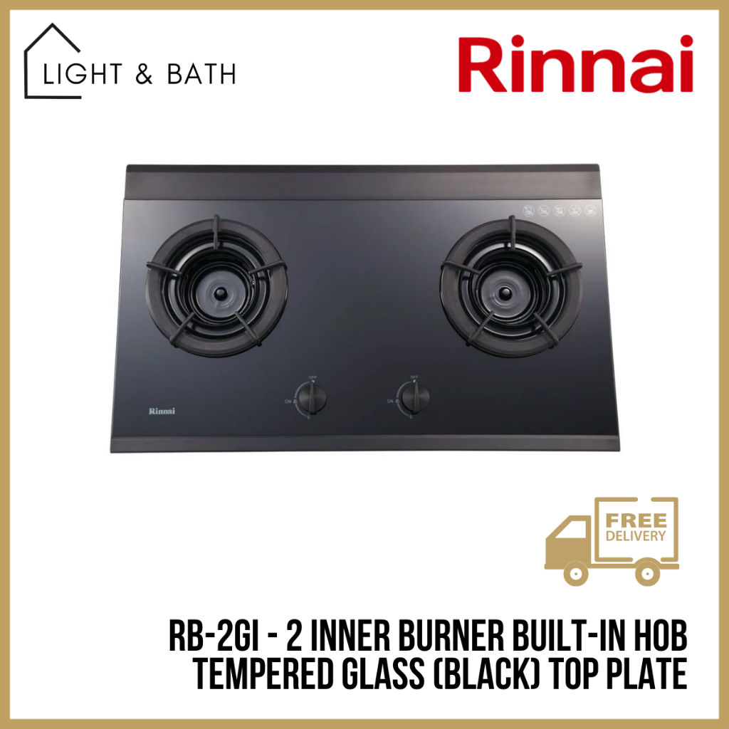 Rinnai RB-2GI 2 Inner Burner Built-In Hob Tempered Glass (Black) Top Plate | Shopee Singapore