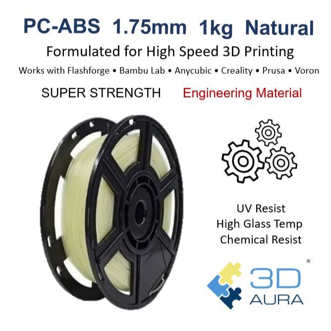 3D AURA PC-ABS Natural 1.75mm 1kg 3D Printer Filament Printing Material ...