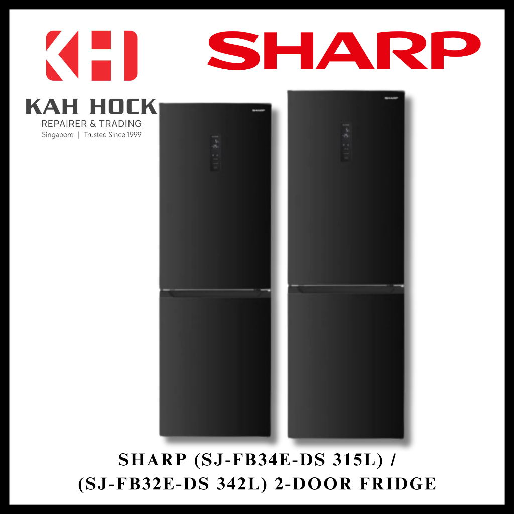 SHARP (SJ-FB34E-DS 315L) / (SJ-FB32E-DS 342L) 2-DOOR FRIDGE + 2 YEARS ...