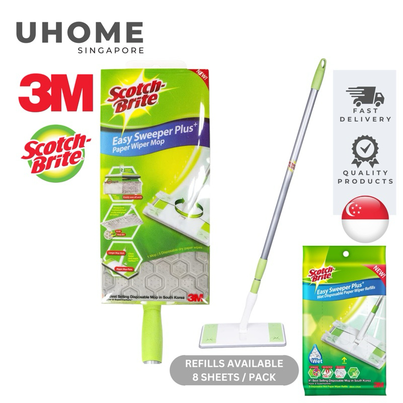 3M Scotch Brite Easy Sweeper PLUS+ Come With 5 Disposable (Dry) Floor ...