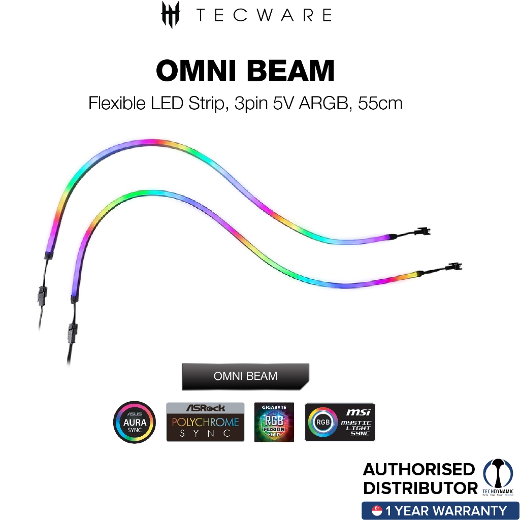 TECWARE Omni Beam Neon Flexible LED Strip, 3pin 5V ARGB, 55cm | Shopee ...