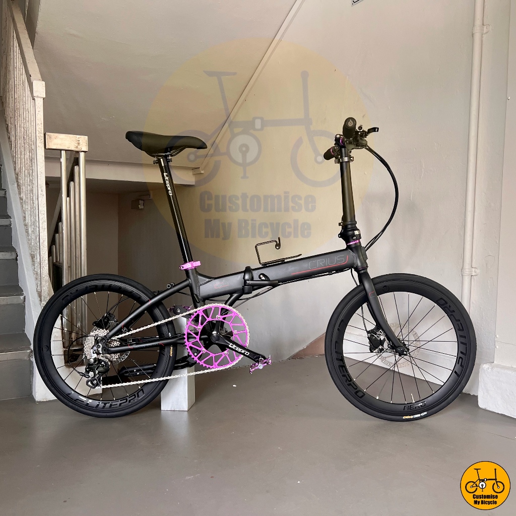 ☯️ Crius Master 22” 𝗠𝗥𝗧/𝗕𝘂𝘀-𝗳𝗿𝗶𝗲𝗻𝗱𝗹𝘆 Shimano 𝗟𝗶𝗴𝗵𝘁𝘄𝗲𝗶𝗴𝗵𝘁 Folding Bicycle Black Purple Tiagra ...