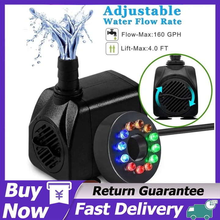 15W 700L/H Submersible Solar Power Water Pump Garden Fountain ...