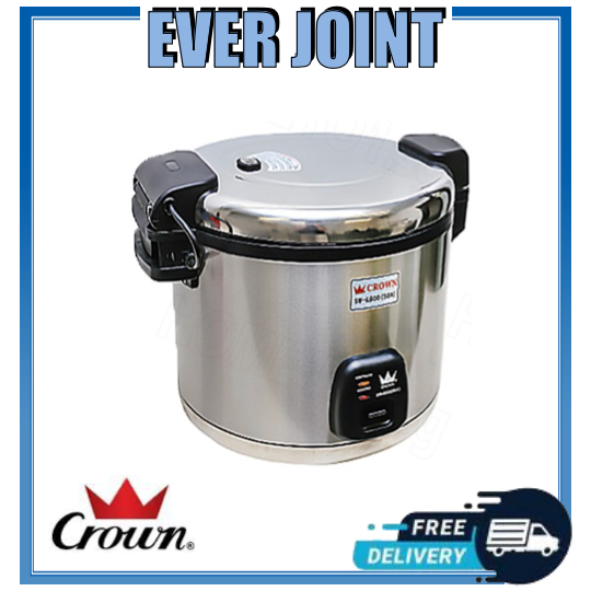 Crown SW-6800 / SW6800 Keep Warm Rice Cooker ( STAINLESS STEEL COLOR ...