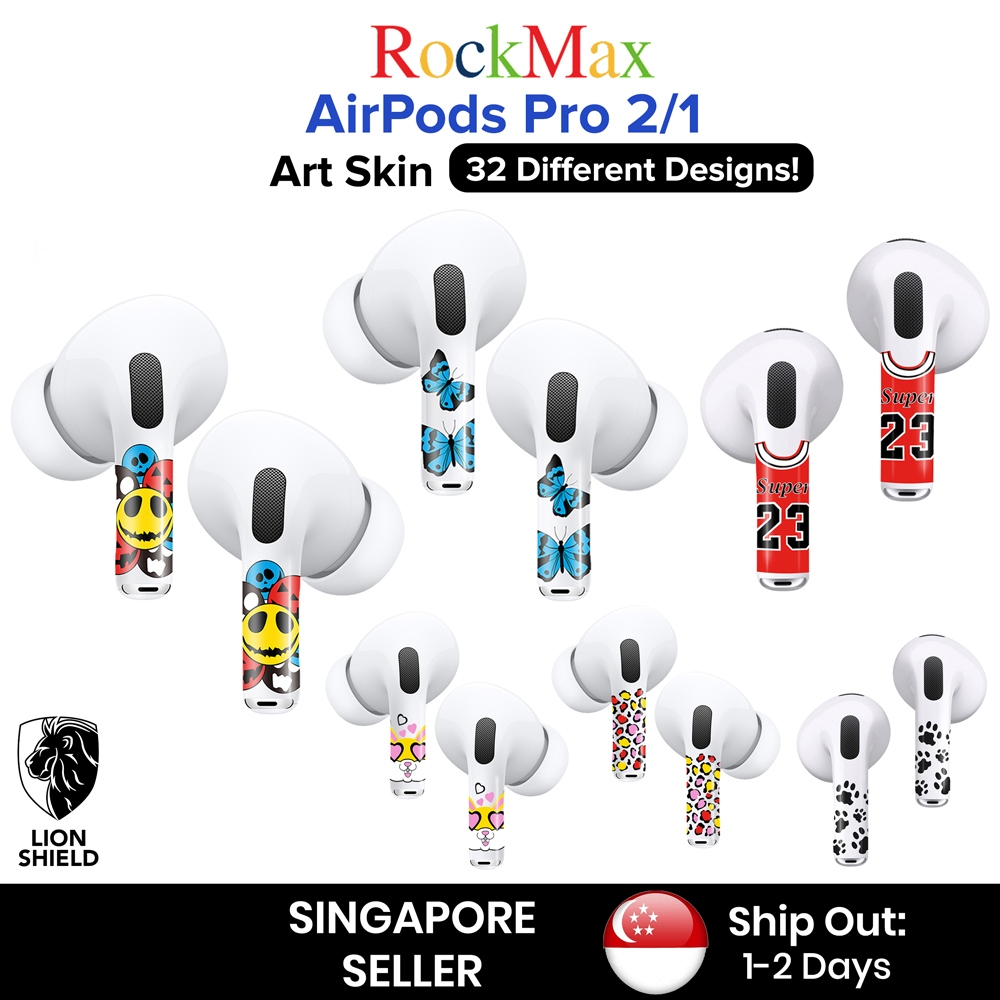 (SG) ROCKMAX AirPods Pro 2/1 Art Skin Wrap, Customized AirPod Sticker ...