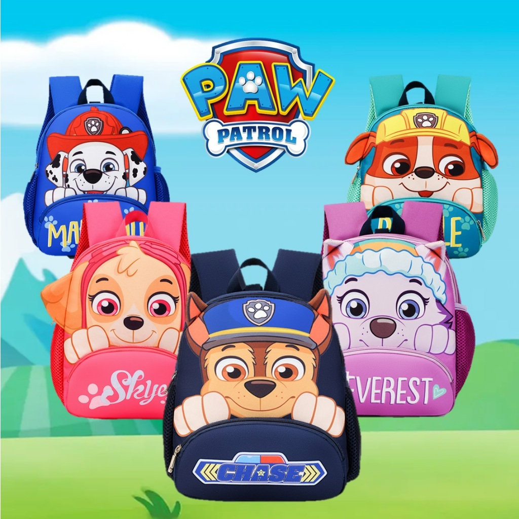 Paw Patrol Preschool Bag l Chase Skye Marshall Everest Rubble Pup ...