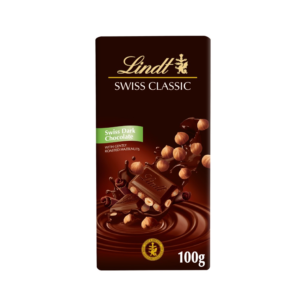Lindt Swiss Classic Dark Chocolate Bar Hazelnut (100g) | Shopee Singapore
