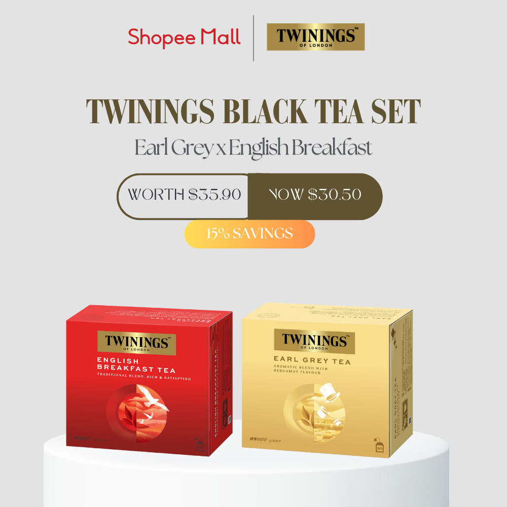 [Bundle of 2] Twinings Black Tea Set - Earl Grey 50s x English Breakfast 50s | Shopee Singapore