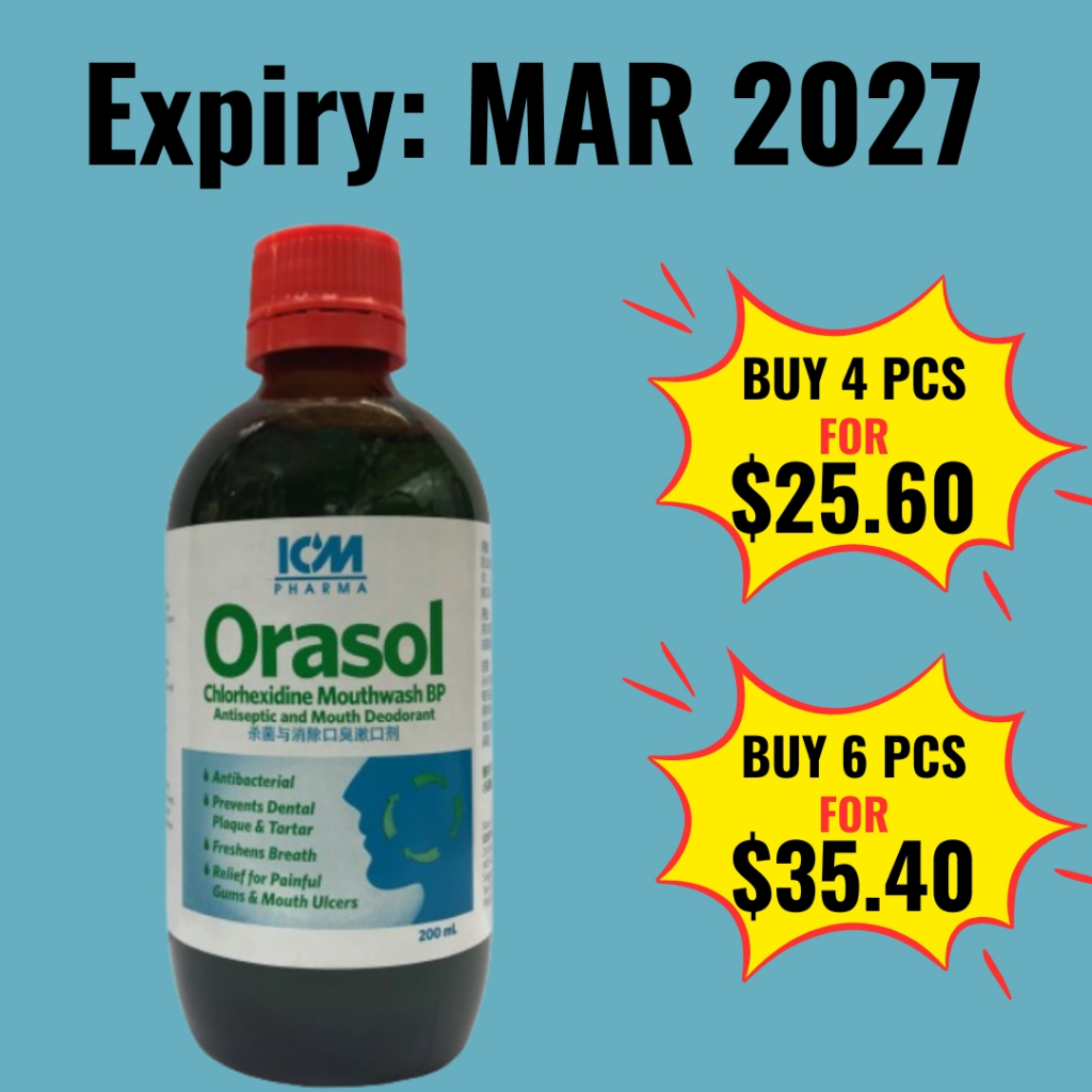 Orasol Chlorhexidine Mouth Wash 200ml Anti bacterial Dental Plaque ...