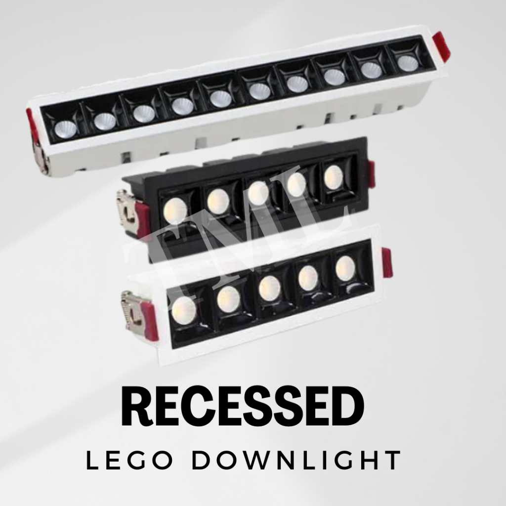 Linear LED Recessed Slim Lego Spotlight Downlight Black White 10W 20W ...