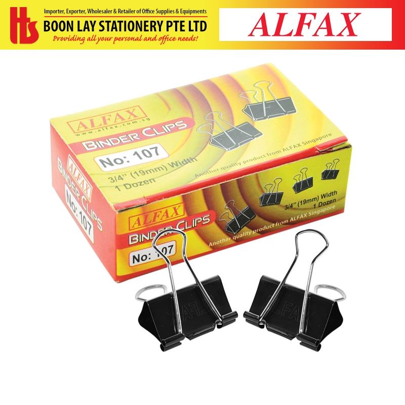 ALFAX Binder Clip 19mm - 12pcs per box (107) | Shopee Singapore