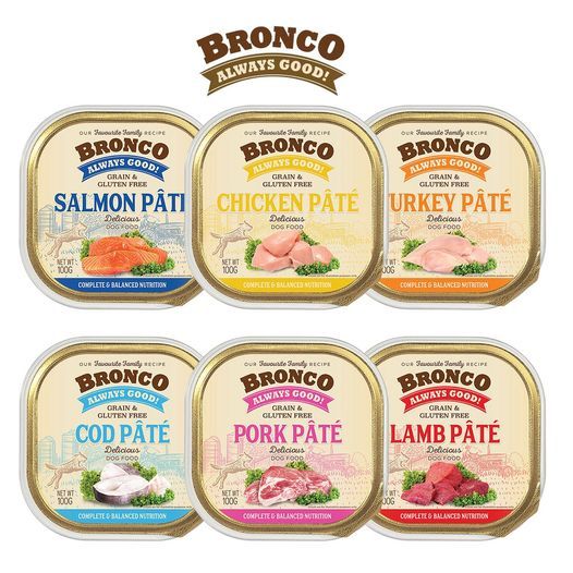 [Mix & Match Any Flavour] Bronco Pate Tray Wet Dog Food 100g | Shopee ...