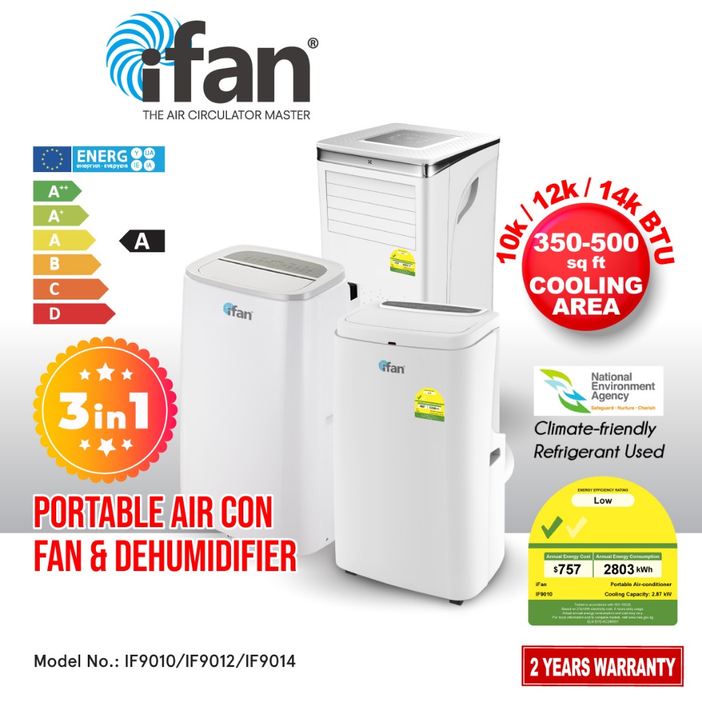 iFan 3IN1 Portable Aircon 10K-14KBTU Portable Air Conditioner, Air ...