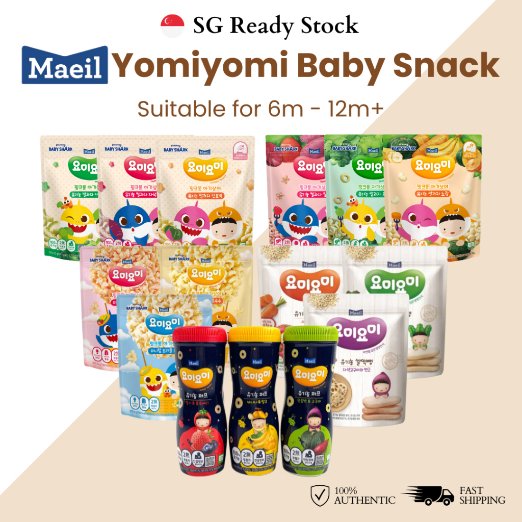 [SG Stock] Maeil Yommy Yommy Pinkfong Babyshark Organic Baby Snack ...