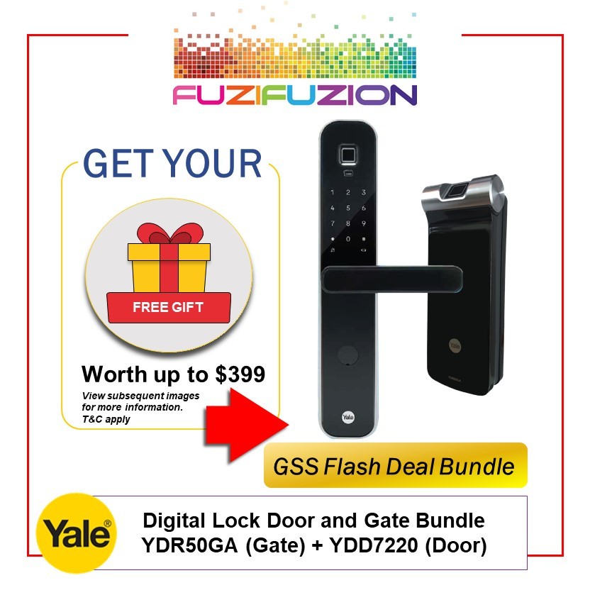 Yale YDR50GA Gate + YDM7220 Digital Door Lock Bundle (Unknown) | Shopee ...