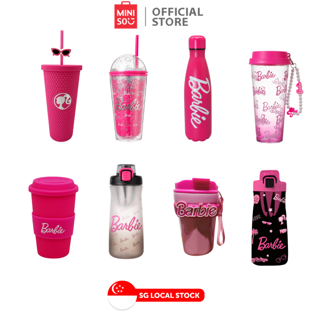 MINISO Barbie Collection Plastic Bottle with One-Touch Flip Top Lid ...