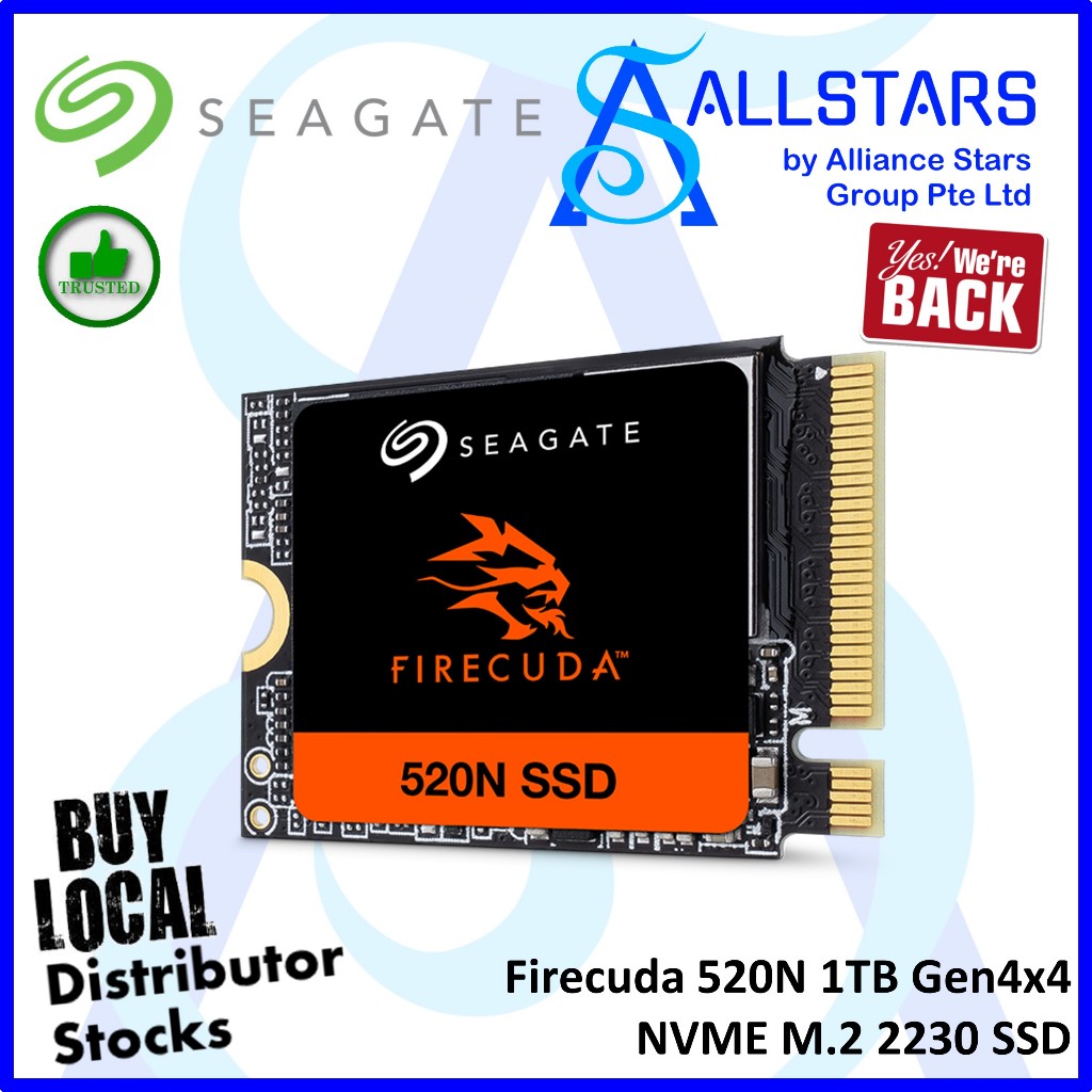 (ALLSTARS) Seagate Firecuda 520N 1TB Gen4x4 NVME M.2 2230 SSD(up to ...