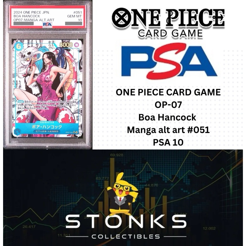 ONE PIECE CARD GAME OP-07 Boa Hancock Manga alt art #051 PSA 10 graded ...