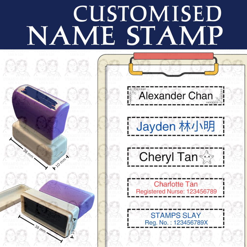 [SG SELLER] Customised Name Stamp for Student / Teacher / Employee ...