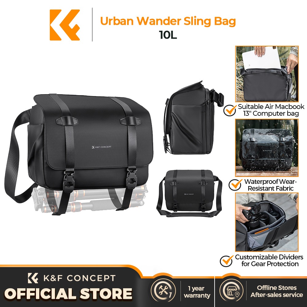 K&F Concept 10L Messenger Bag Men Sling Bag 13" Macbook Air Bag ...