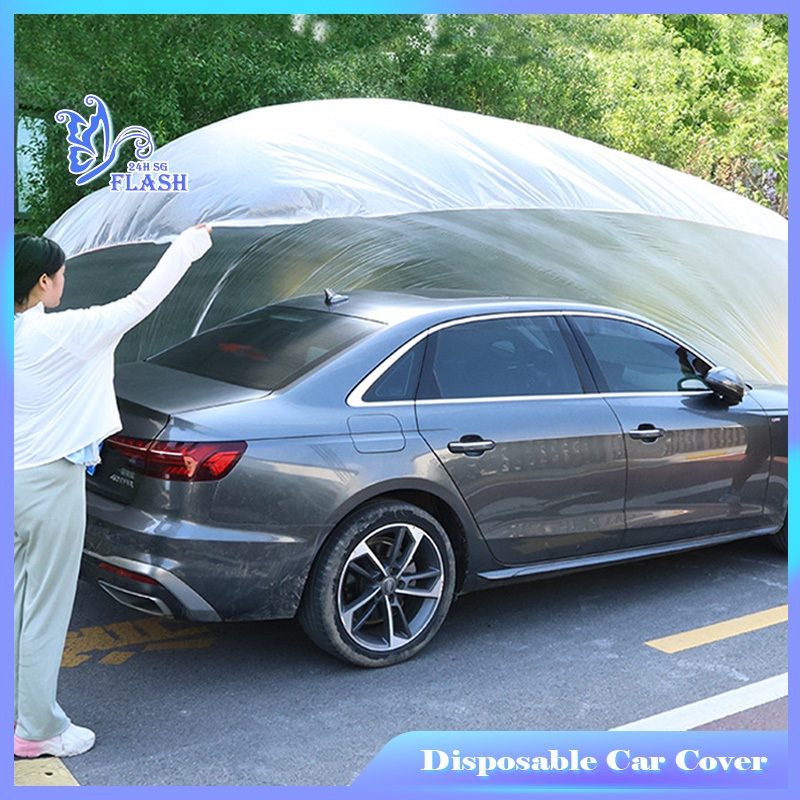 ⚡SG HOT SALE⚡Disposable Car Cover Waterproof & Dust-proof Cover Plastic ...