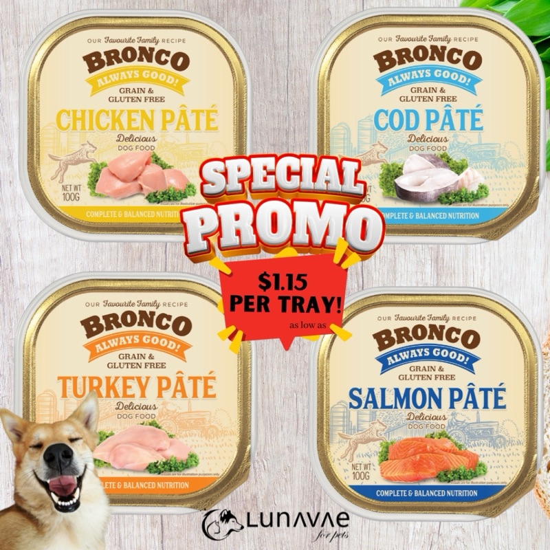 LOWEST EVER!! Bronco Wet Food Salmon Pork Cod Turkey Lamb | Shopee ...
