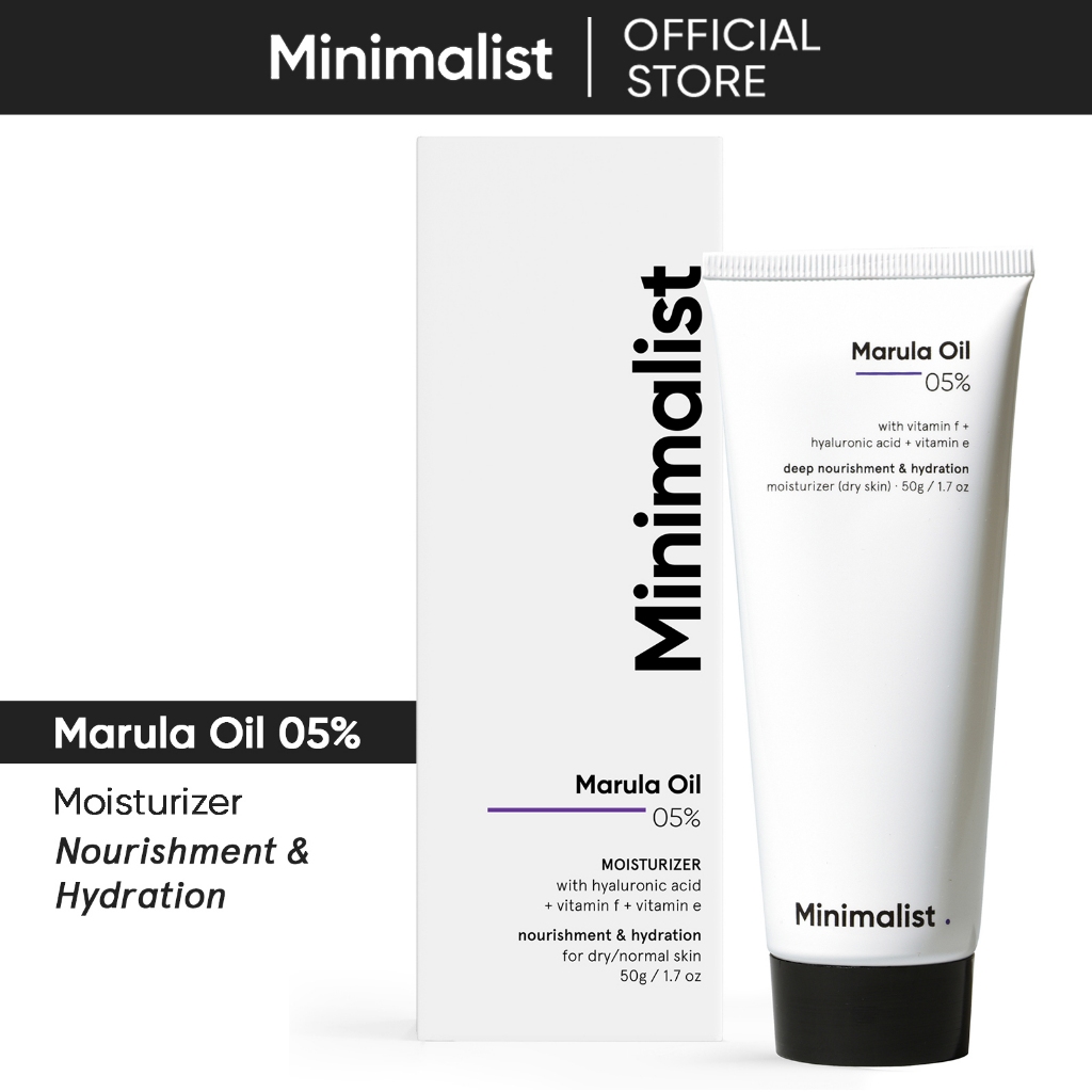 Minimalist Marula Oil 5% Face Moisturizer With Hyaluronic Acid For Dry ...