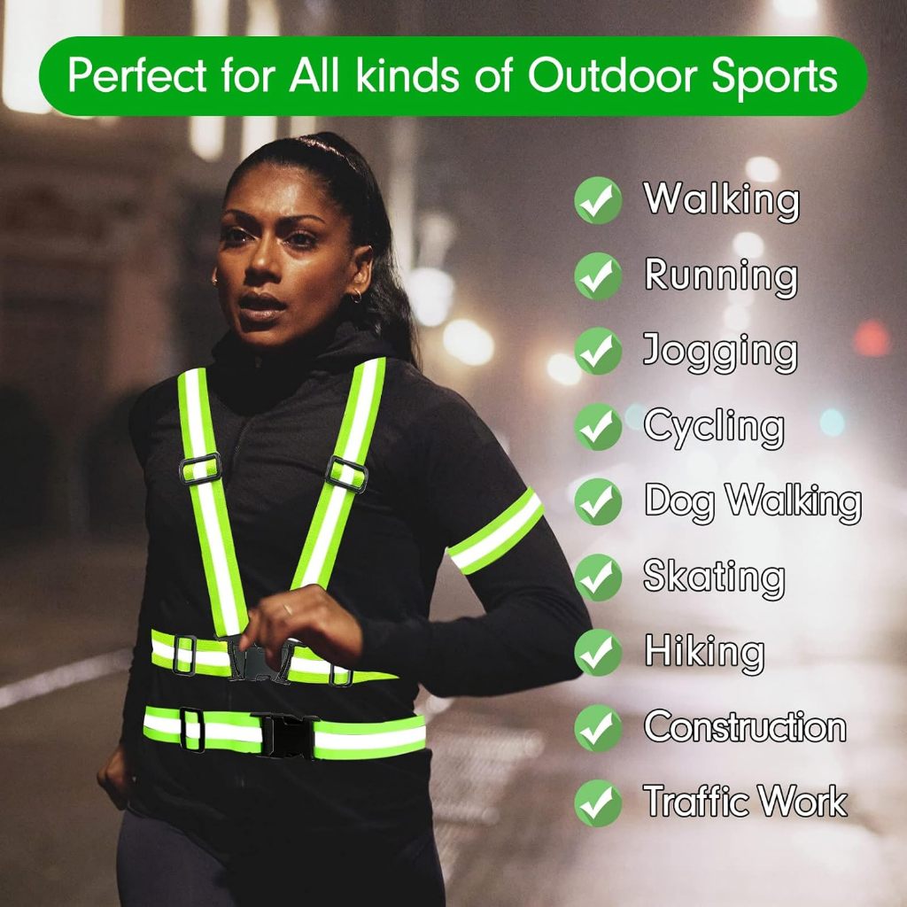 Adjustable Running Reflective Safety Vest for Walking at Night Jogging ...