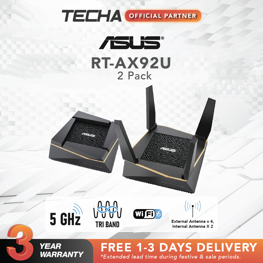 [FAST SHIP] ASUS RT-AX92U | AX6100 WiFi6 Gaming Router (2 Pack ...