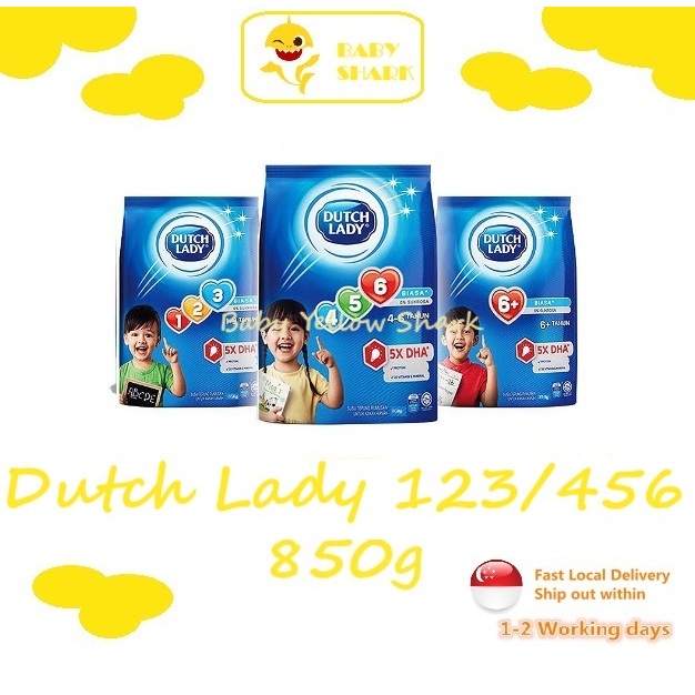 Dutch Lady Milk Formula (123/456/6+)(Plain)(850g) | Shopee Singapore