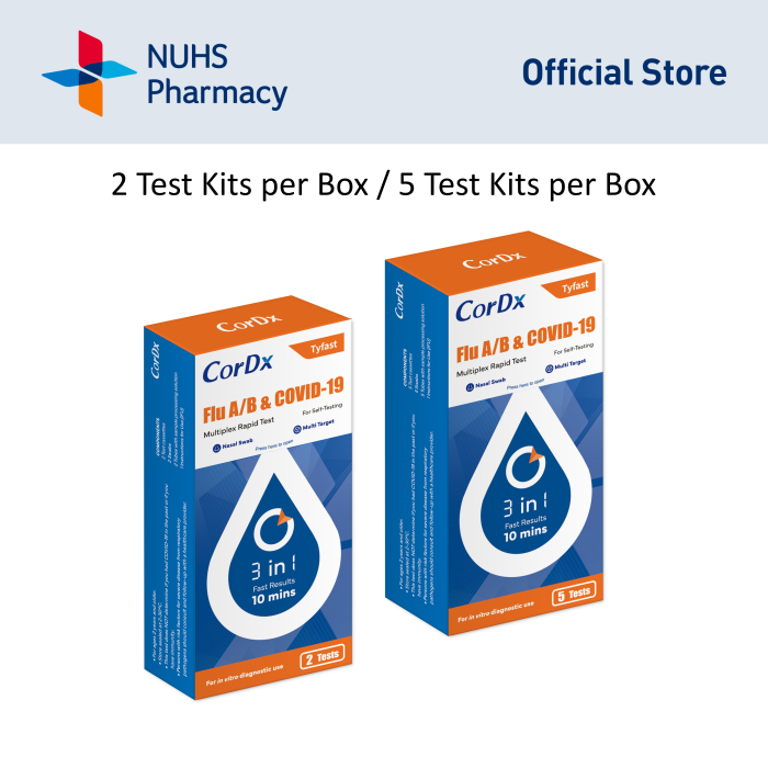 CorDx Tyfast Flu A/B & COVID-19 Multiplex Rapid Test for Self Testing ...