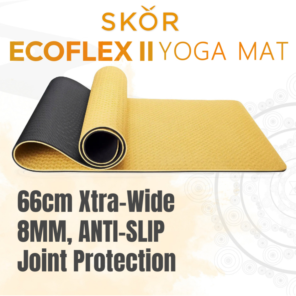 New SKOR Ecoflex II Extra-Wide Anti-Slip TPE Yoga Mat (66cm x 8mm ...