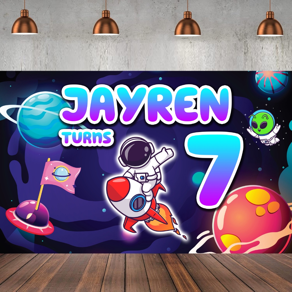 [SINGAPORE SELLER] Outer space theme Birthday Banner / Birthday ...