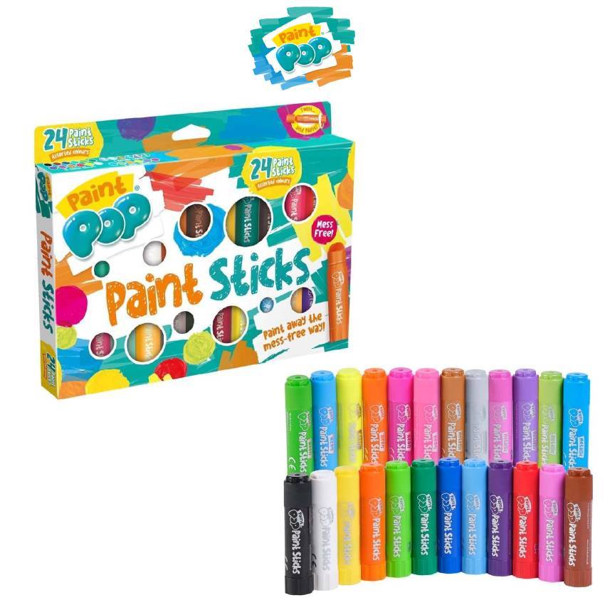 Paint Pop Paint Sticks Twist & Paint, Mess-Free, Fast Drying Action (24 ...