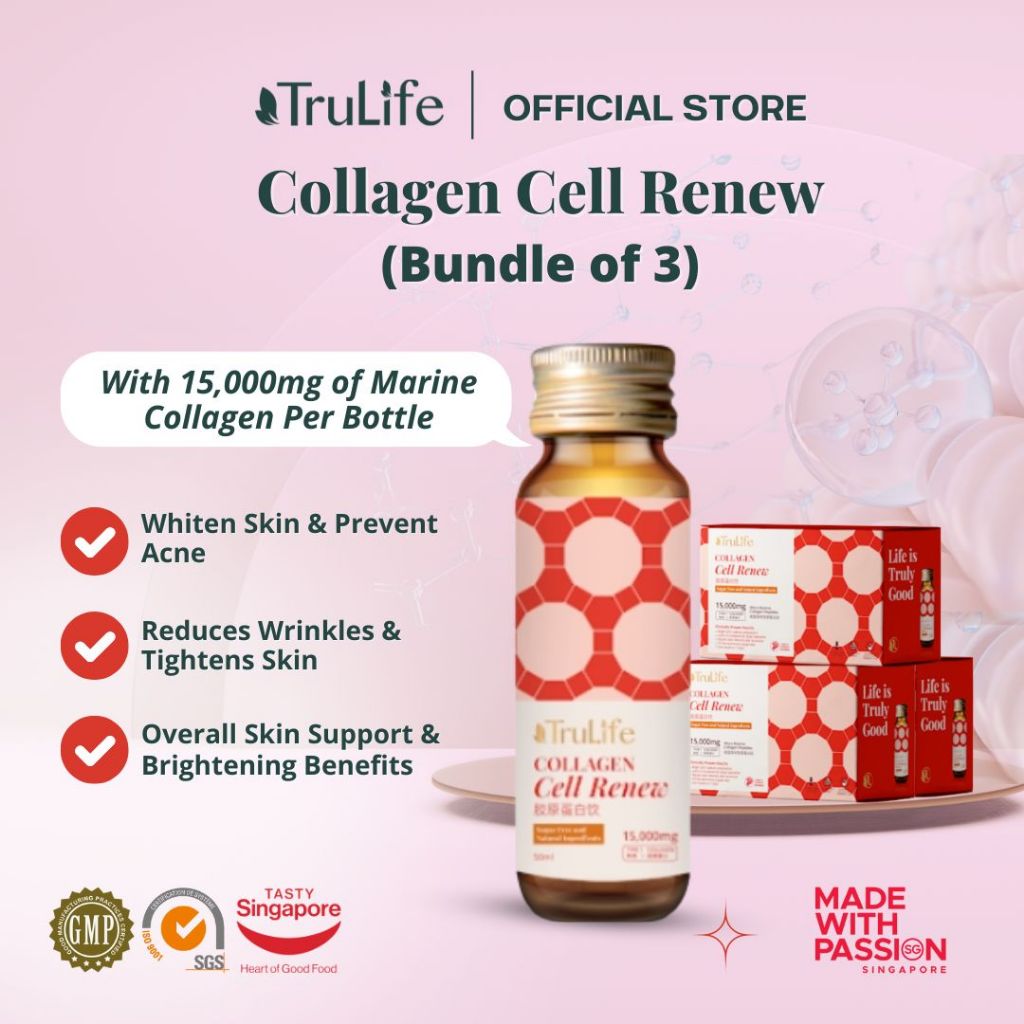 (BUNDLE OF 3) TRULIFE Collagen Cell Renew Sugar Free 15,000mg - 3 Boxes ...