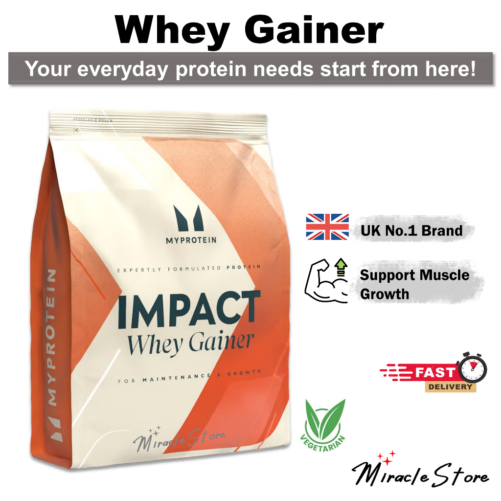 Myprotein Impact Whey Gainer 2.5kg Build Muscle Mass Supplement ...