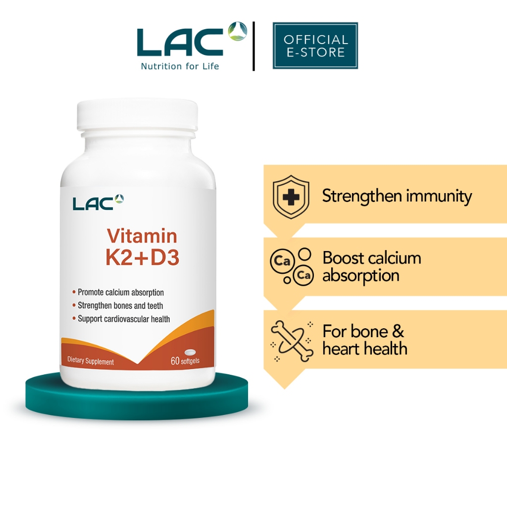 [LAC VITAMINS] Vitamin K2 + D3 (60 softgels) | Shopee Singapore