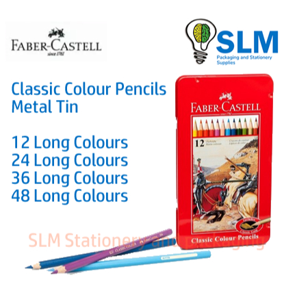Faber-Castell Knight Classic Colour Pencils Metal Tin 12 |24 |36 | 48 ...
